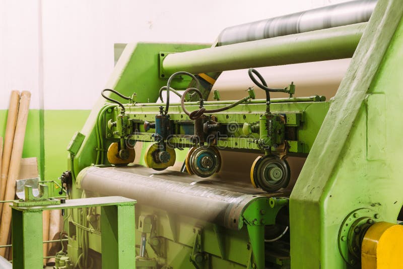Paper Cutting Machine at Paper Mill. Close Up Stock Image - Image of ...