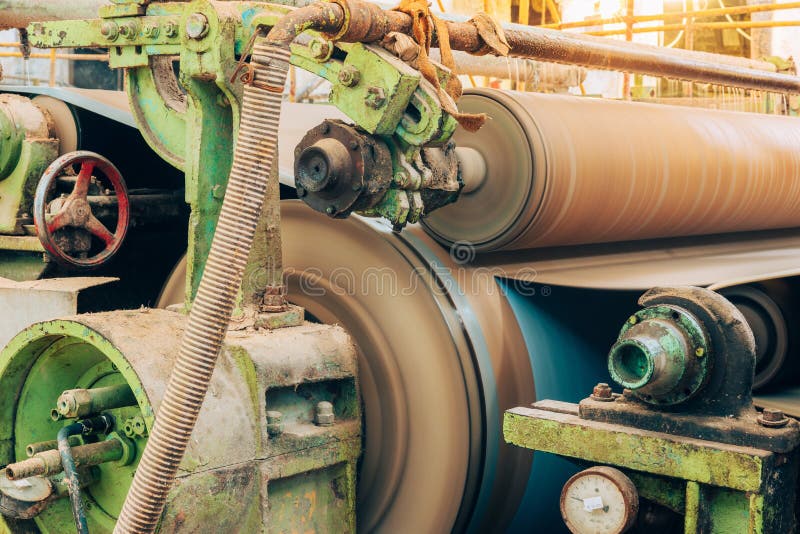Paper Cutting Machine at Paper Mill. Detail Stock Photo - Image of ...