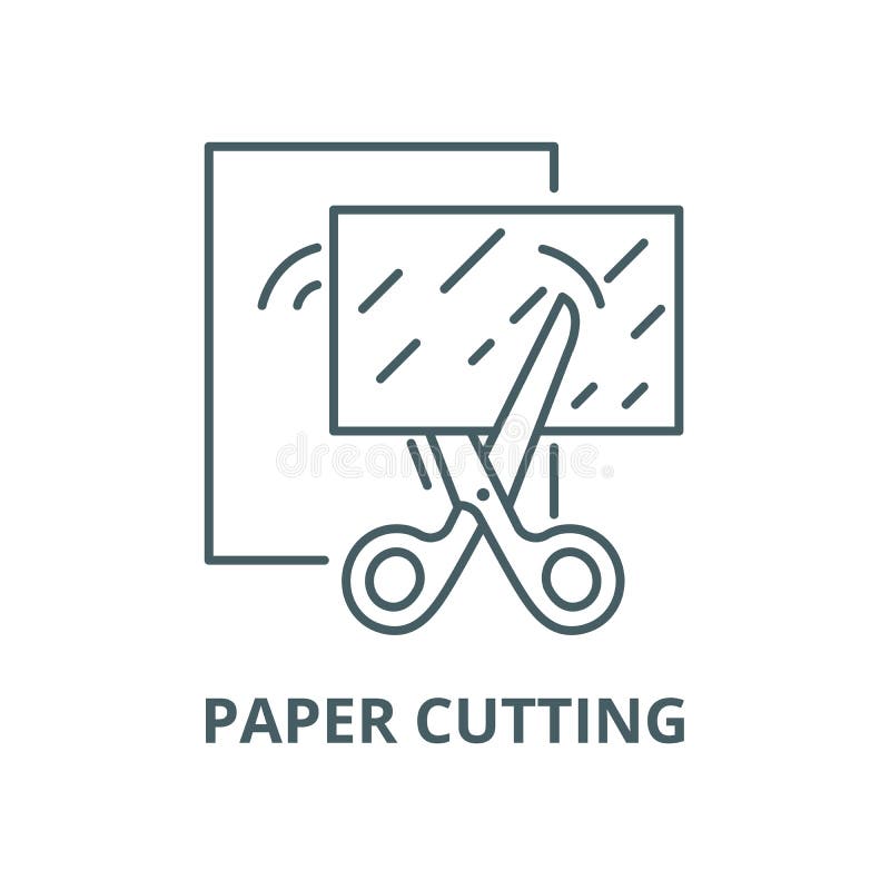 Paper Cutting Black Icon, Vector Sign on Isolated Background. Paper ...