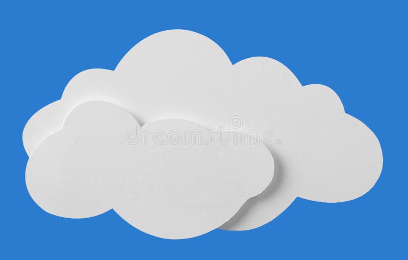 Papercut Cloud on Blue Background Stock Illustration - Illustration of ...