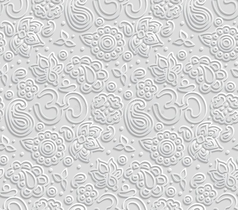 Paper 3D OM Seamless Pattern Stock Vector - Illustration of floral ...