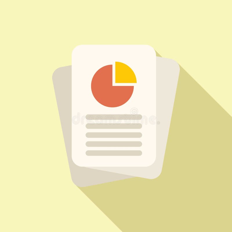 Paper Data Icon Flat Vector. Business Document Stock Illustration ...