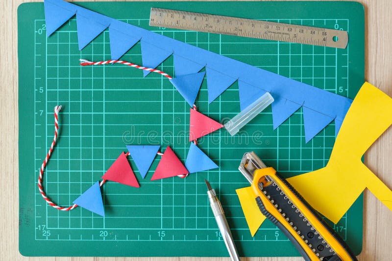 Paper Decoration on a Cutting Board Stock Image - Image of board, icon ...