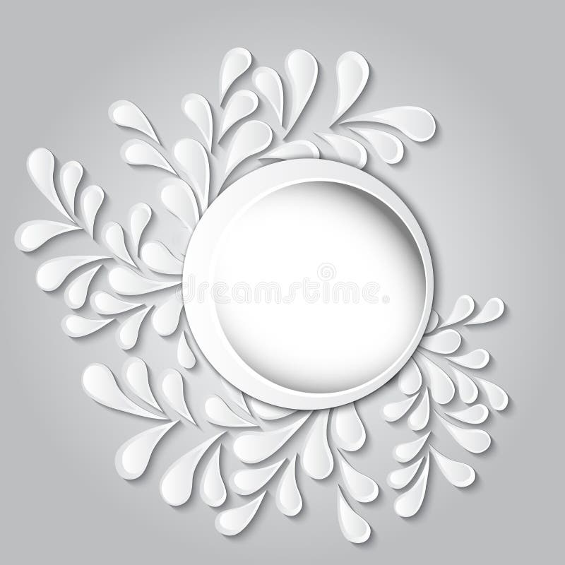 Paper Design Round Frame with Floral Pattern Stock Vector ...