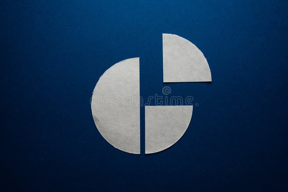 The Paper Disk is Cut into Three Parts. Concept Chart Stock Photo ...
