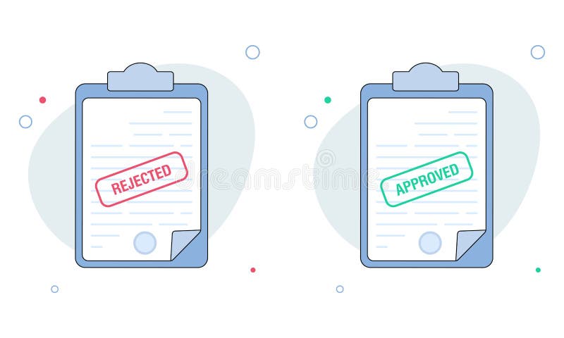 Paper Document with Approved or Rejected Stamp. Business Concept ...