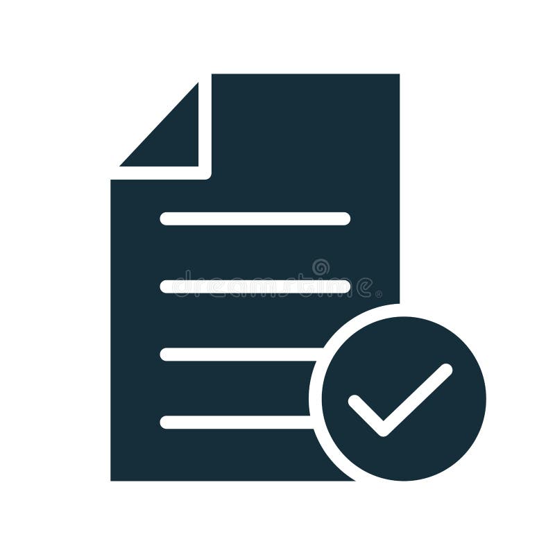 Paper Document with Check Symbol Silhouette Style Stock Vector ...