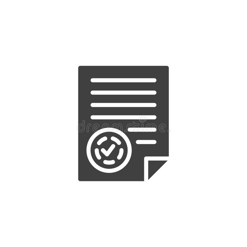 A Paper Document with a Checkmark and Seal Vector Icon Stock ...