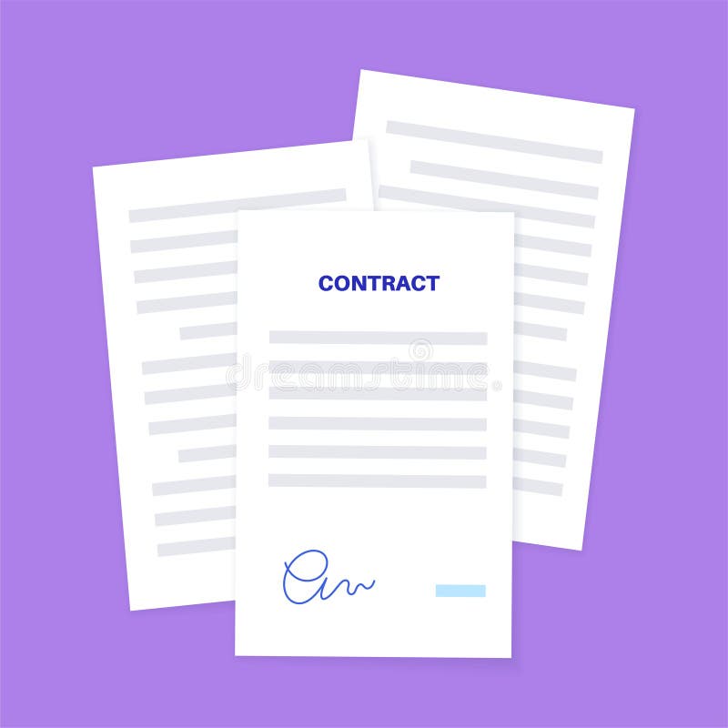 Paper Document Contract stock illustration. Illustration of agreement ...