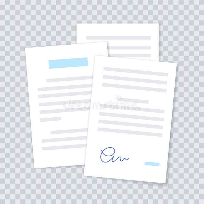 Paper Document Contract stock vector. Illustration of exam - 259210221