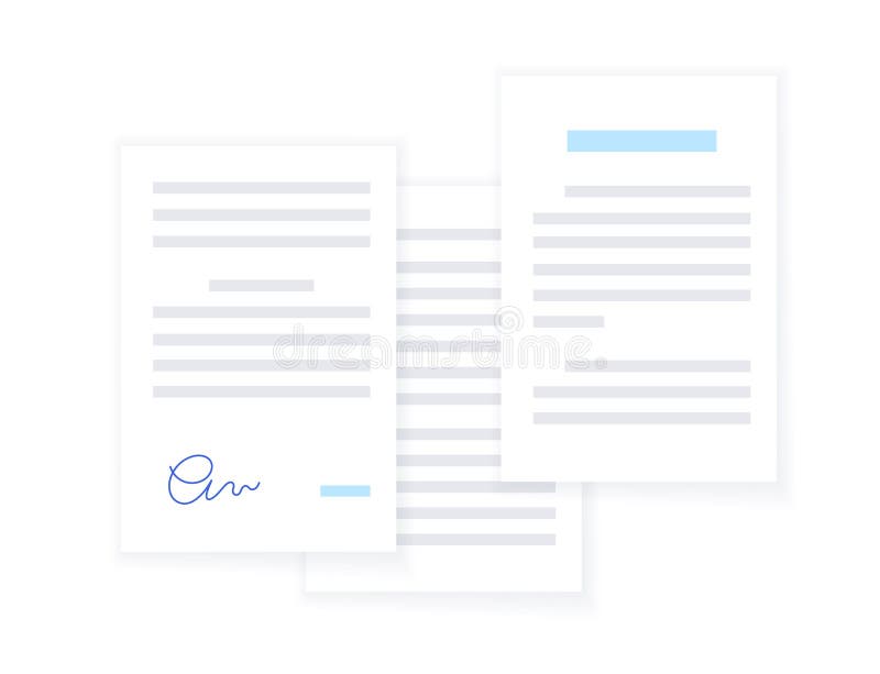 Paper Document Contract stock vector. Illustration of summary - 259934718