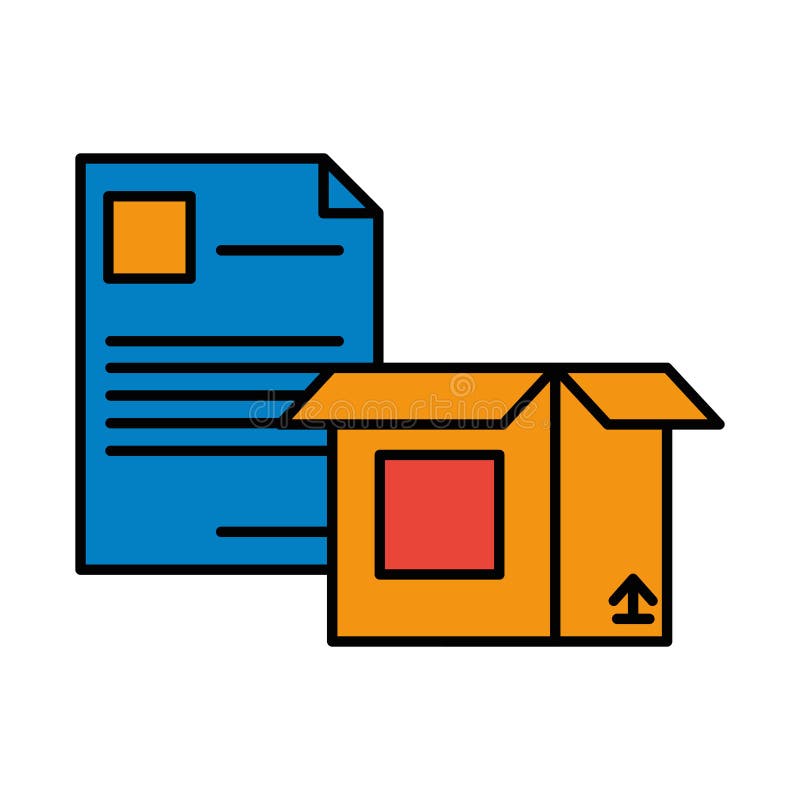 Paper Document File with Box Carton Stock Vector - Illustration of ...