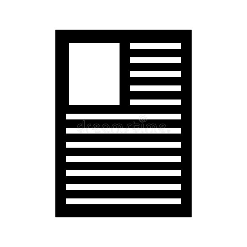 Paper Document Flat Line Icon Stock Illustration - Illustration of icon ...