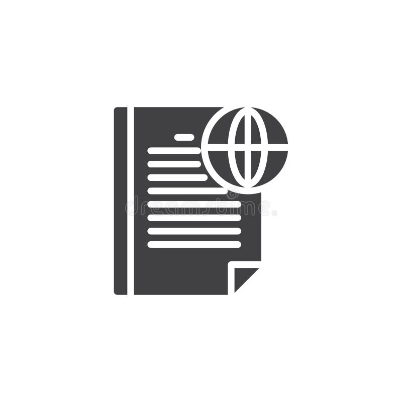 Paper Document with Globe Vector Icon Stock Vector - Illustration of ...