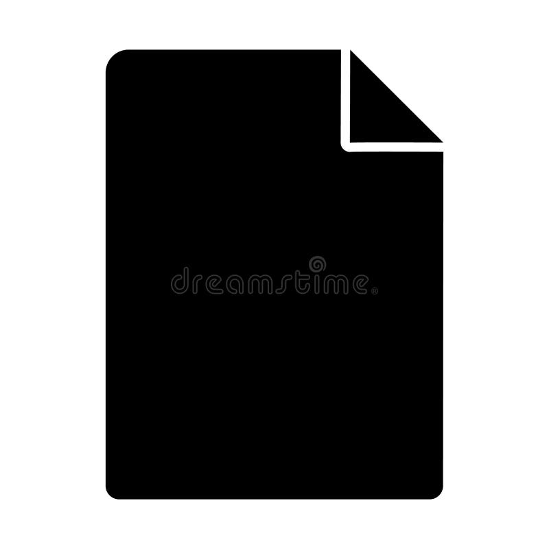 Paper Document Icon. Isolated Black Symbol Stock Vector - Illustration ...