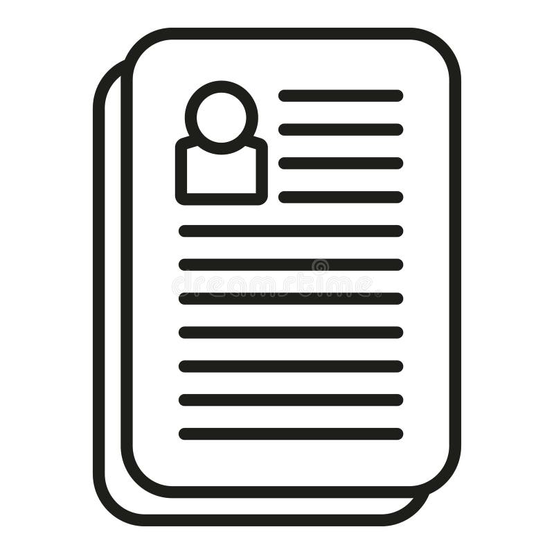 Paper Document Icon Outline . Human Work Stock Illustration ...