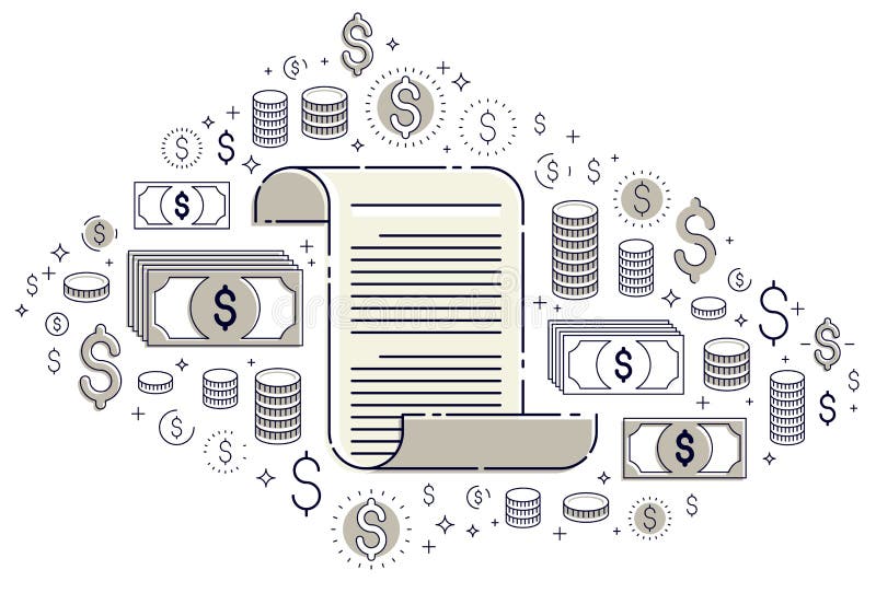 Paper Document with Icon Set, Electronic Documentation Concept, Data ...