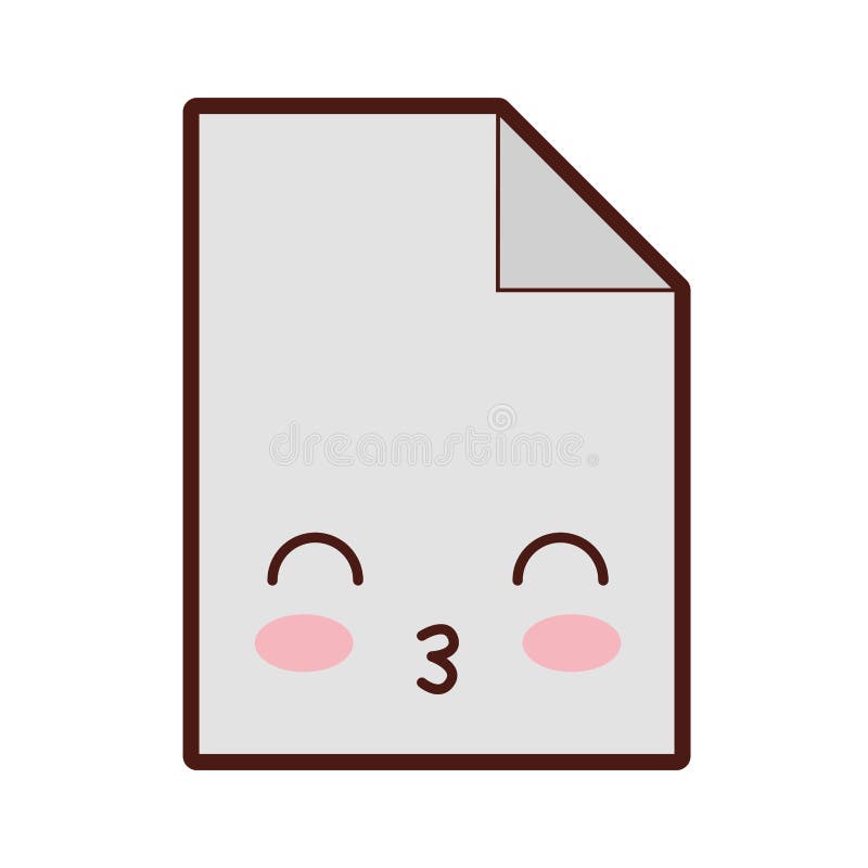 Paper Document Kawaii Character Stock Vector - Illustration of funny ...