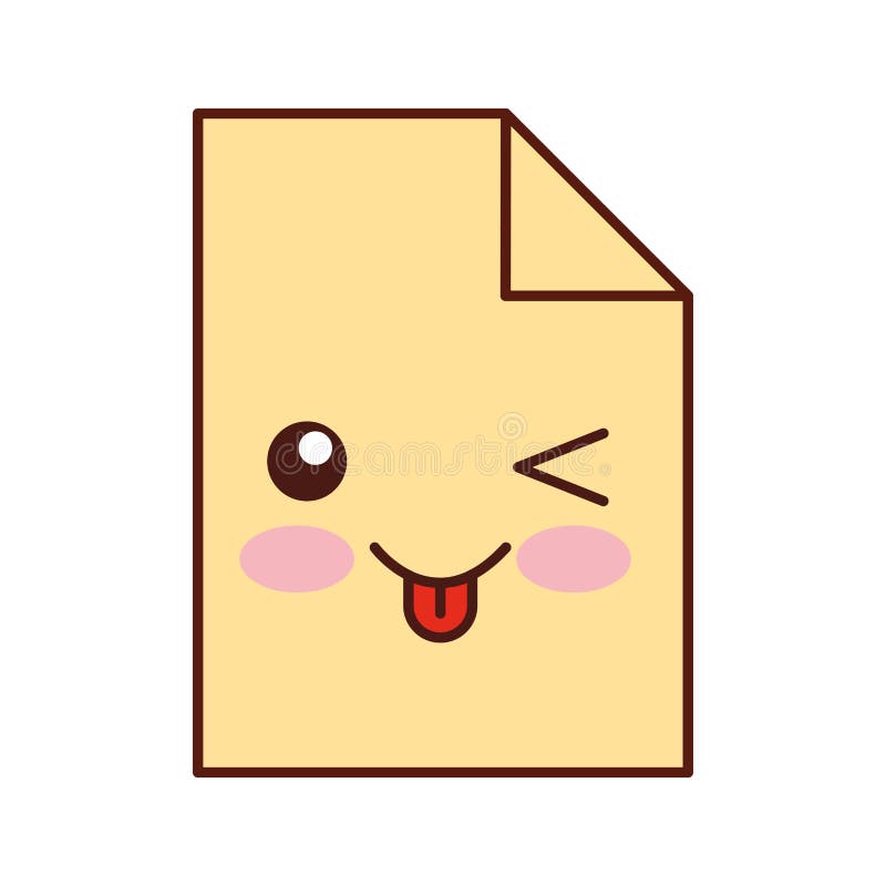 Paper Document Kawaii Character Stock Vector - Illustration of contract ...