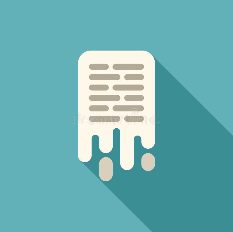 Paper Document is Melting and Dripping Down, Flat Design Style Stock ...