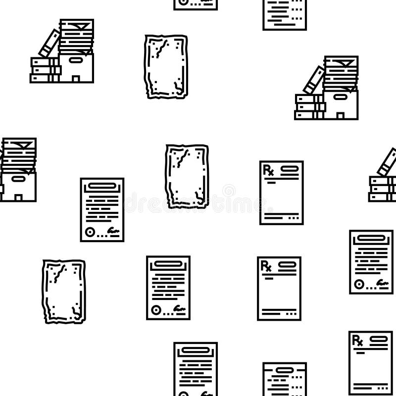 Paper Document Office Note Page Vector Seamless Pattern Stock Vector ...