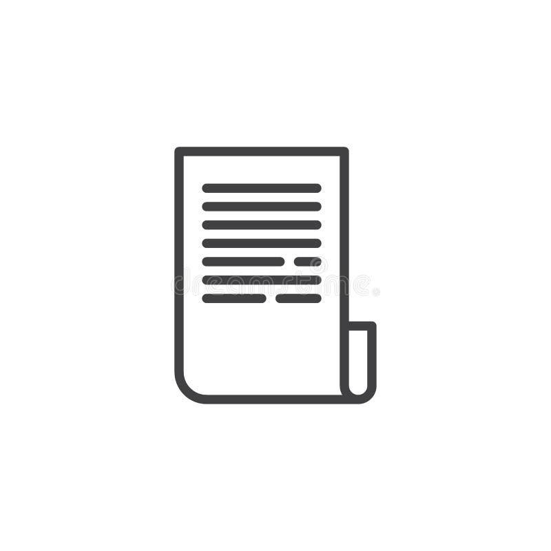 Paper Document Outline Icon Stock Vector - Illustration of linear ... Paper Document Outline Icon Stock Vector - Illustration of linear ...