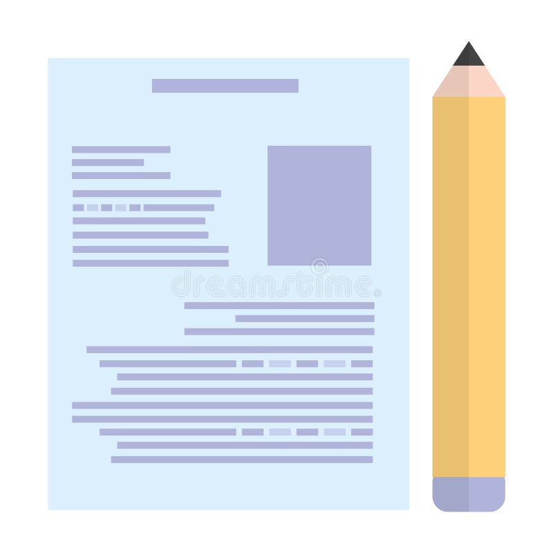 Paper document with pencil stock vector. Illustration of supply - 141233987