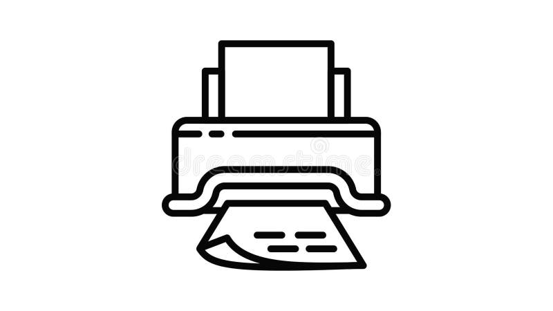 Paper Document Printer Icon Animation Stock Video - Video of machine ...