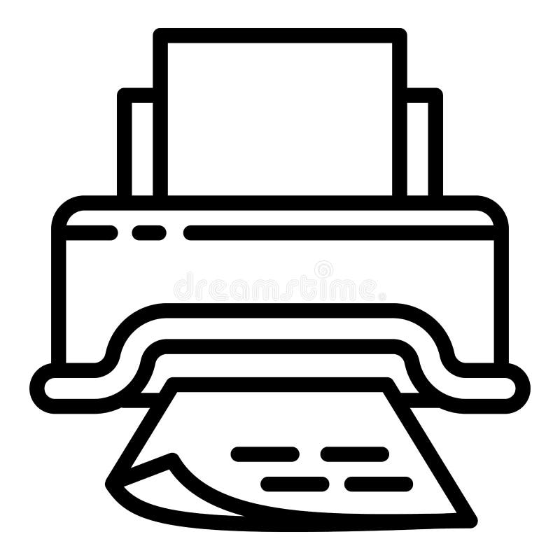 Paper Document Printer Icon, Outline Style Stock Vector - Illustration ...