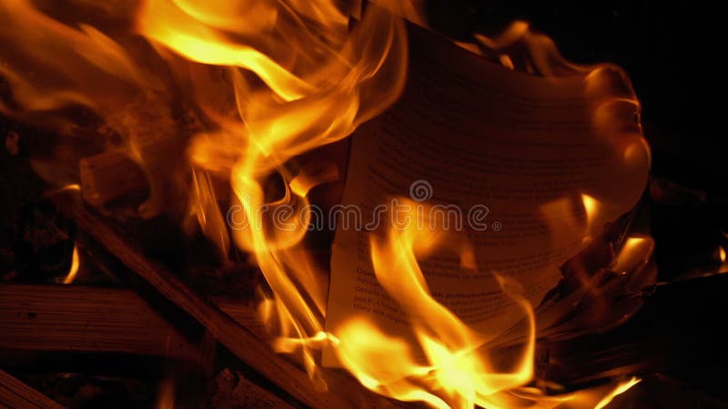 Generic Document Burns Up in Fire Stock Video - Video of contract ...