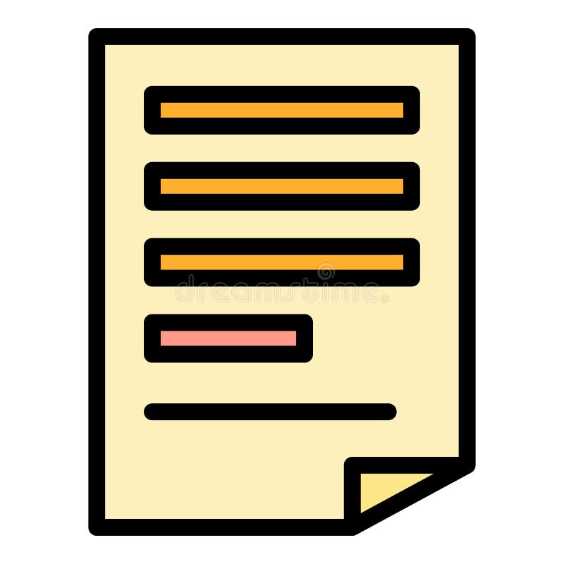 Paper Document Report Icon Color Outline Vector Stock Vector ...