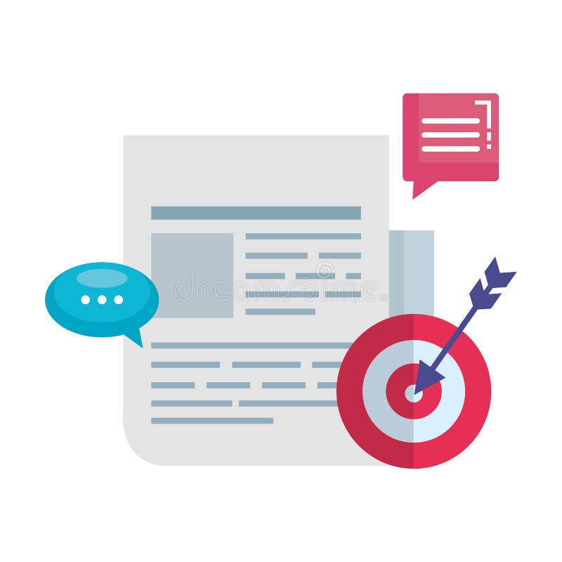 Paper Document with Speech Bubbles and Target Stock Illustration ...