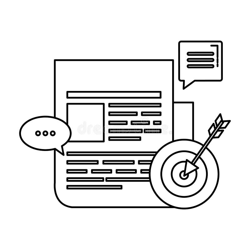 Paper Document with Speech Bubbles and Target Stock Illustration ...