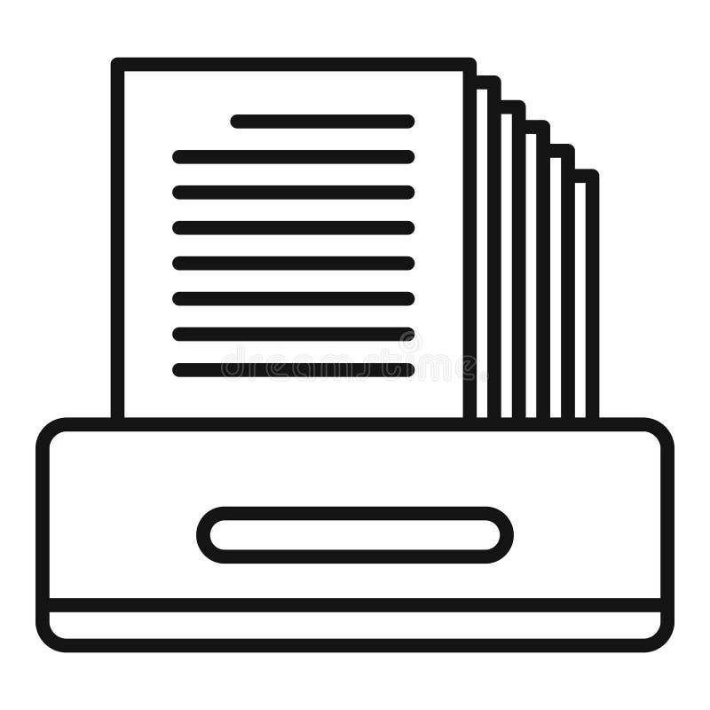 Paper Documents Icon, Outline Style Stock Vector - Illustration of icon ...