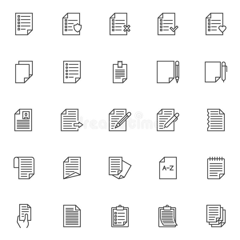 Paper Documents Shredder Line Icon, Outline Vector Sign, Linear Style ...