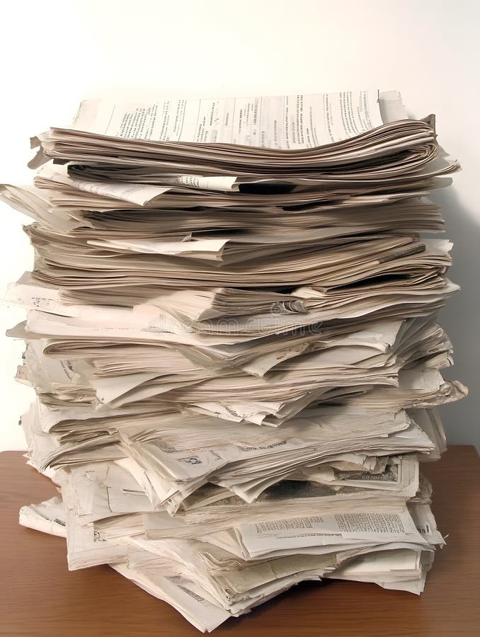 Paper Documents. Office Paperwork Mess on a Desk Stock Illustration ...