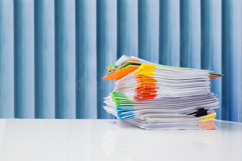 Paper Documents, Paperwork on Working Table. Stock Image - Image of ...