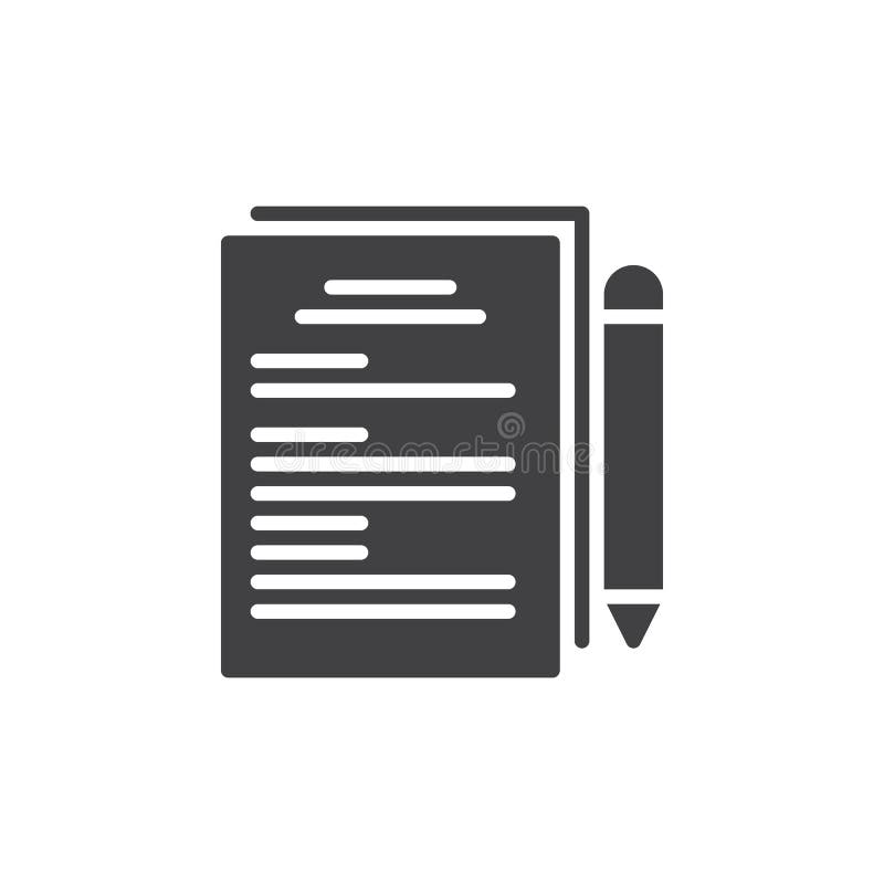 Paper Documents and Pen Icon Vector Stock Vector - Illustration of ...