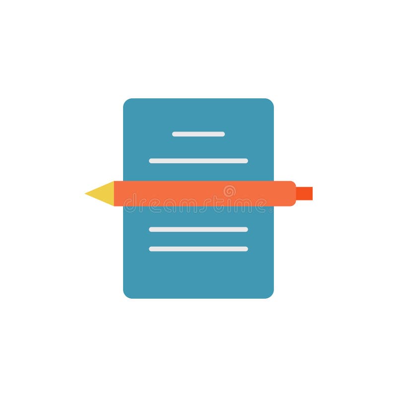 Paper Documents and Pen Vector Icon Symbol Isolated on White Background ...