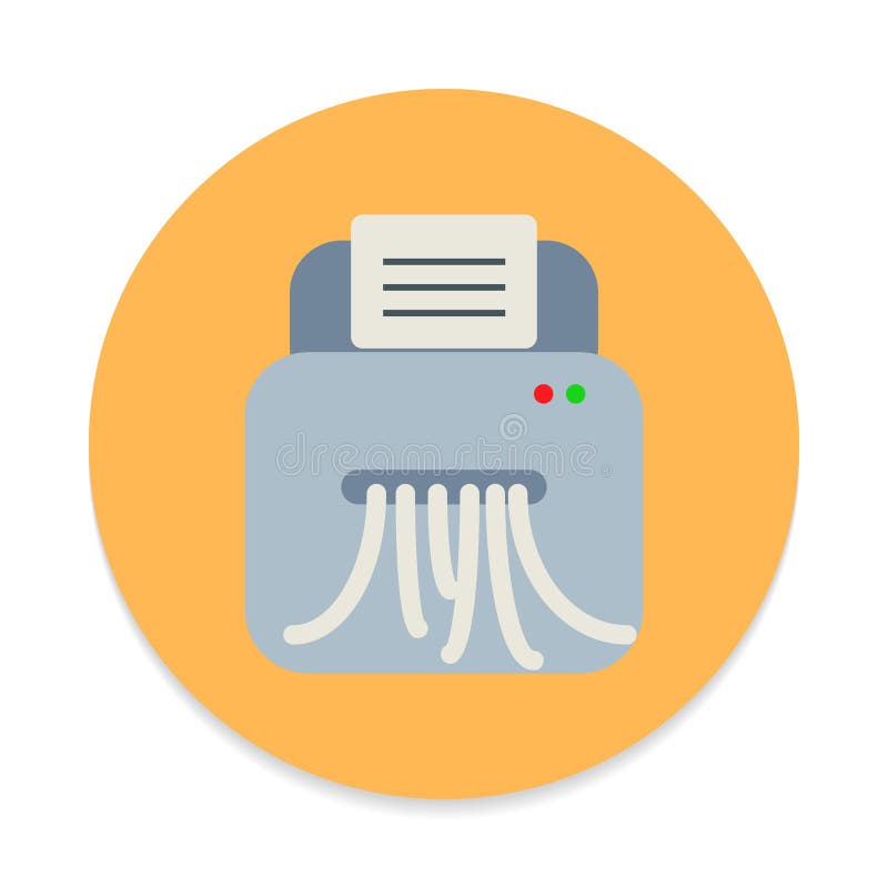 Paper Documents Shredder Flat Icon. Round Colorful Button, Circular ...