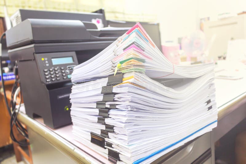 Paper documents stacked stock photo. Image of administrative - 84289938