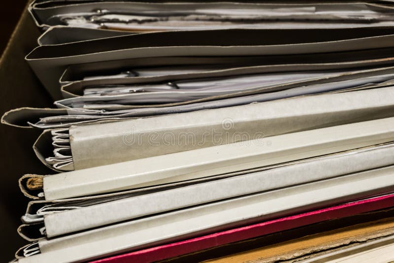 Paper Documents Stacked in Archive. Old Folders with Documents in the ...