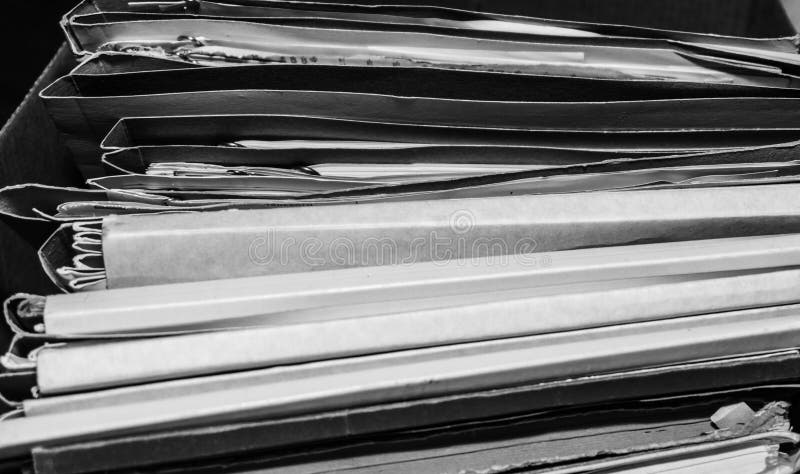 Paper Documents Stacked in Archive. Old Folders with Documents in the ...