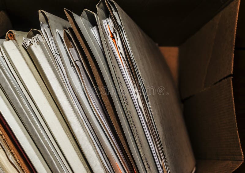 Paper Documents Stacked in Archive. Old Folders with Documents in the ...
