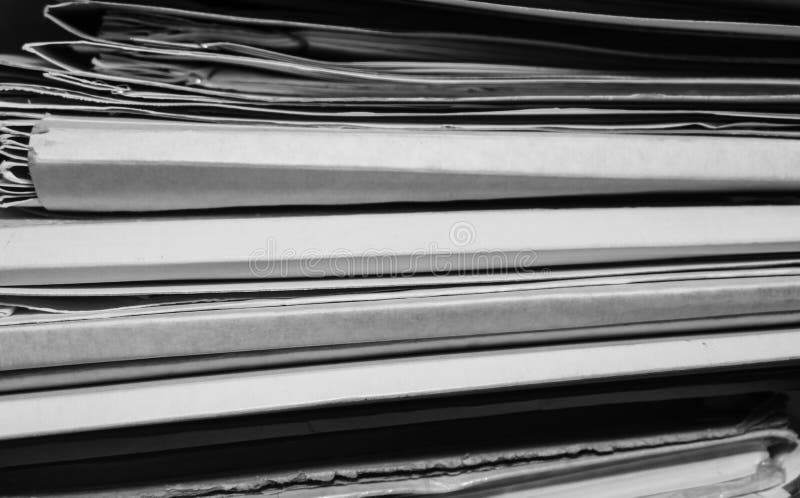 Paper Documents Stacked in Archive. Old Folders with Documents in the ...