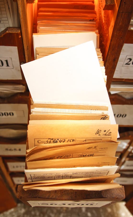 Paper Documents Stacked in Archive Stock Image - Image of organize ...