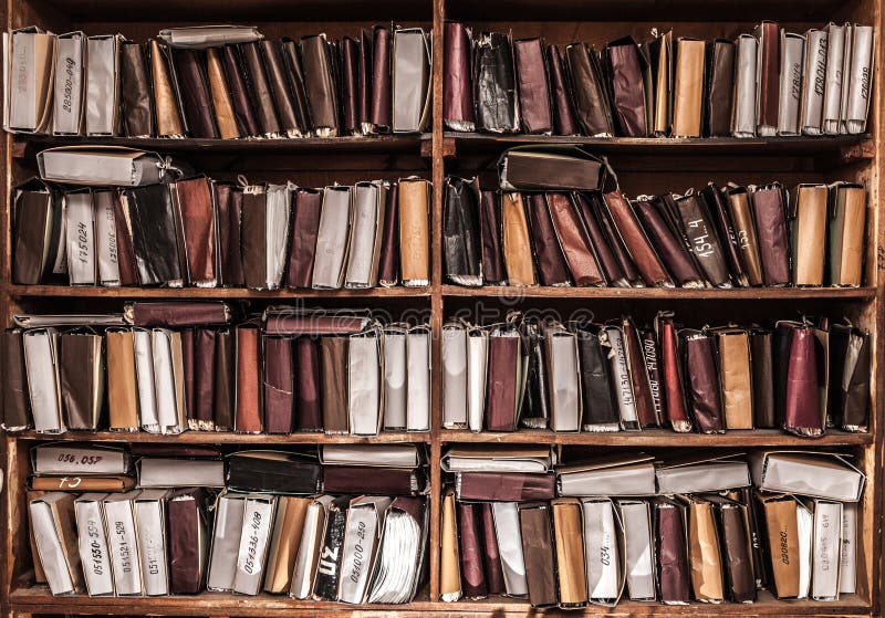 Paper Documents Stacked in Archive Stock Photo - Image of storage ...