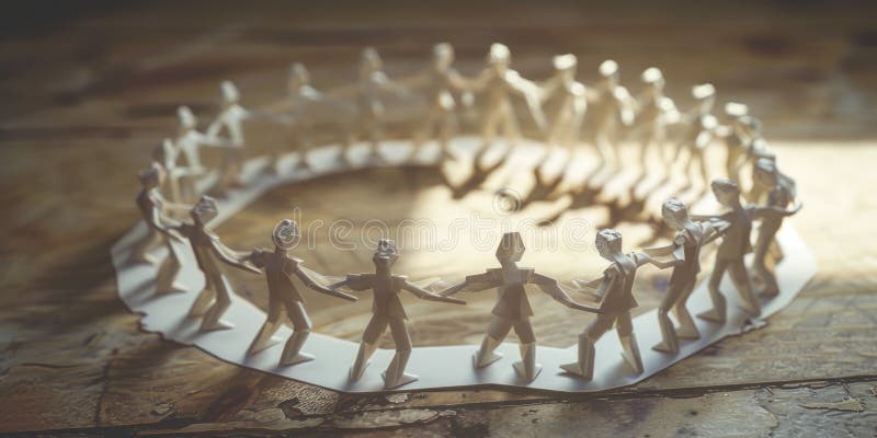 Paper Doll Circular Arrangement: Creative Artwork with Shadow Play ...