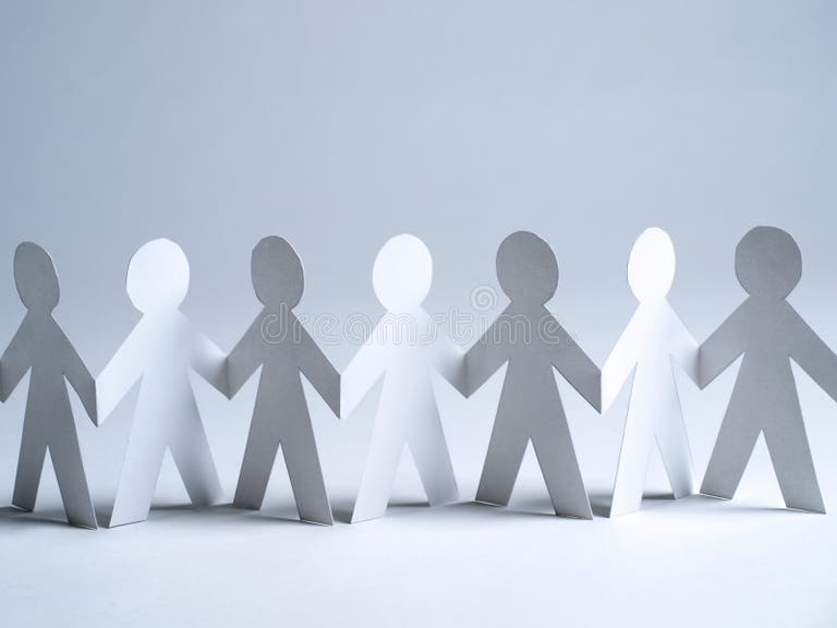 Paper Doll Cut Outs Standing Stock Photo - Image of meeting, cutout ...