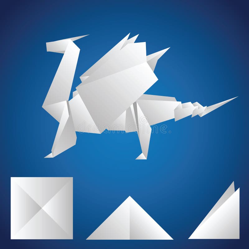 A paper dragon stock vector. Illustration of concept - 22695415